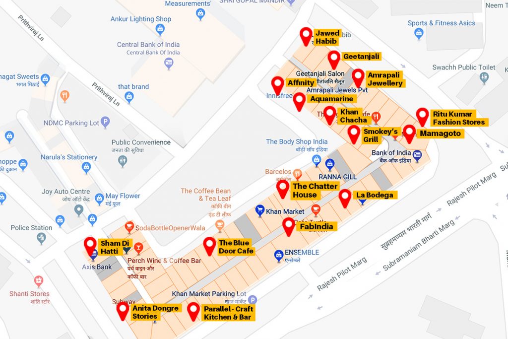 One map that shows how Delhi's posh Khan Market that has been affected ...